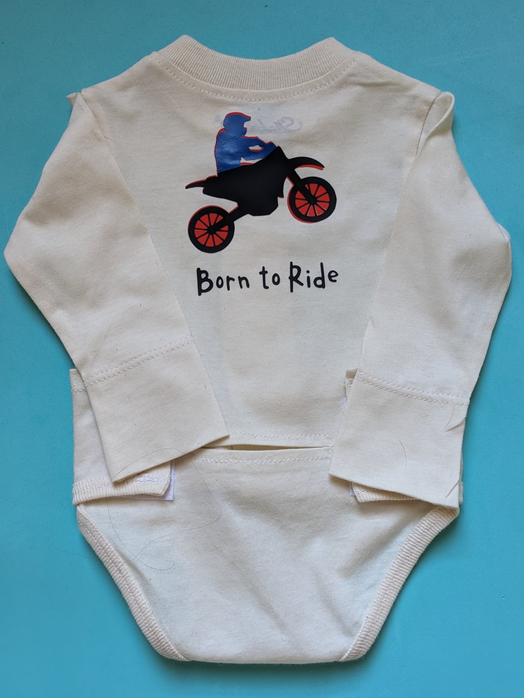 'Born To Ride' Baby Motorcycle Onesie with No Snaps – Skadoosie